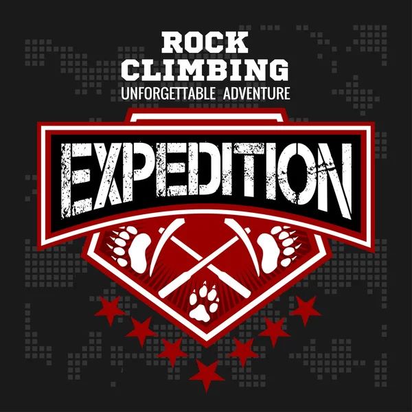 Expedition - emblem with 4x4 vehicle off-road design elements — Stock ...