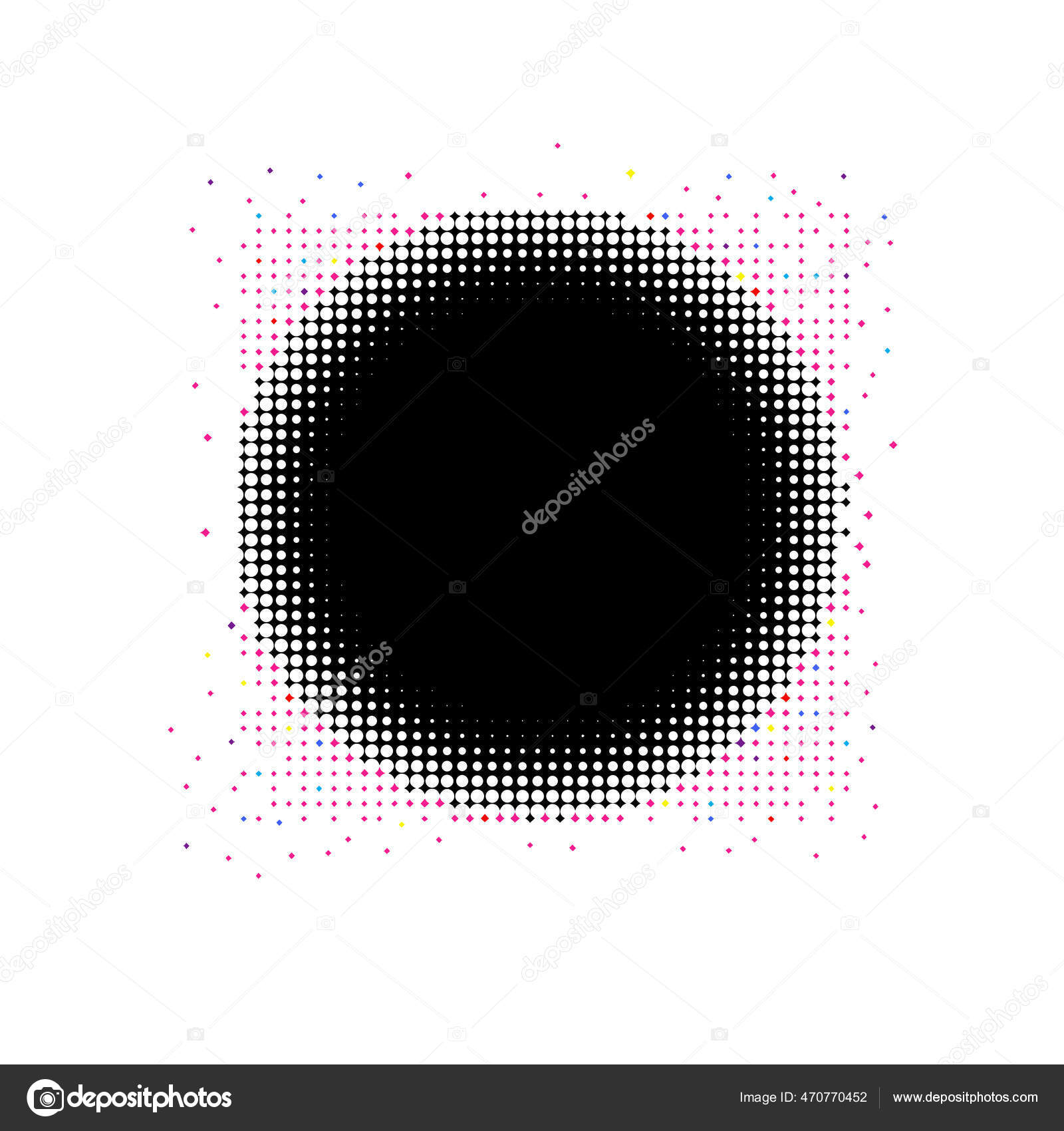 Round black frame of halftone. Vector illustration Stock Vector by ...