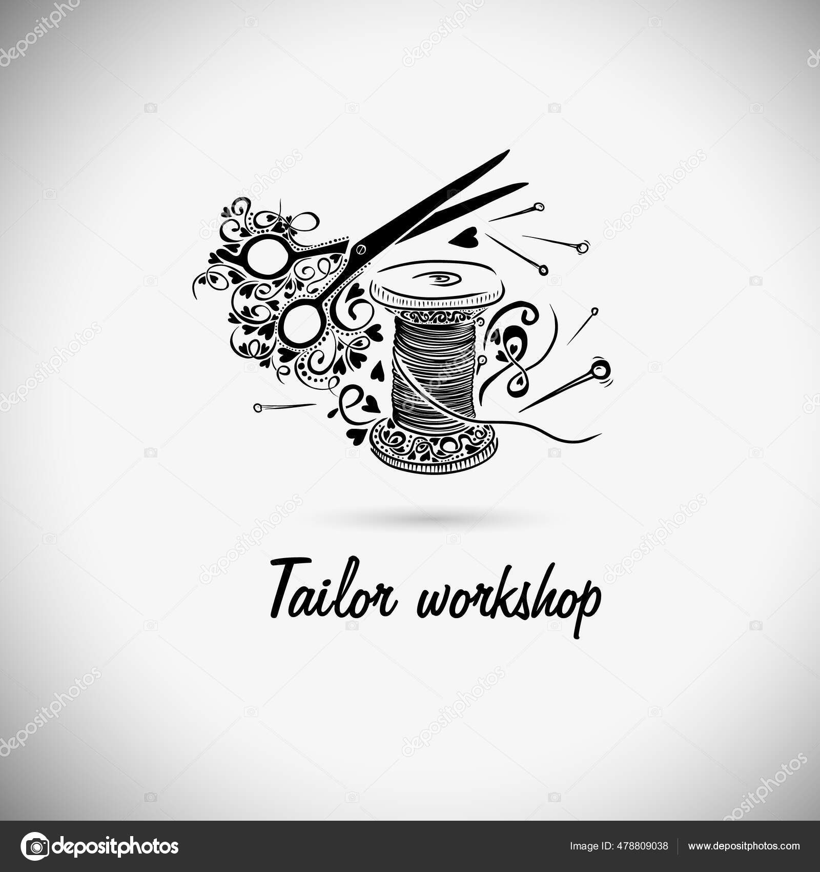 Spool of thread abstract. Tailor workshop. Vector illustration Stock ...