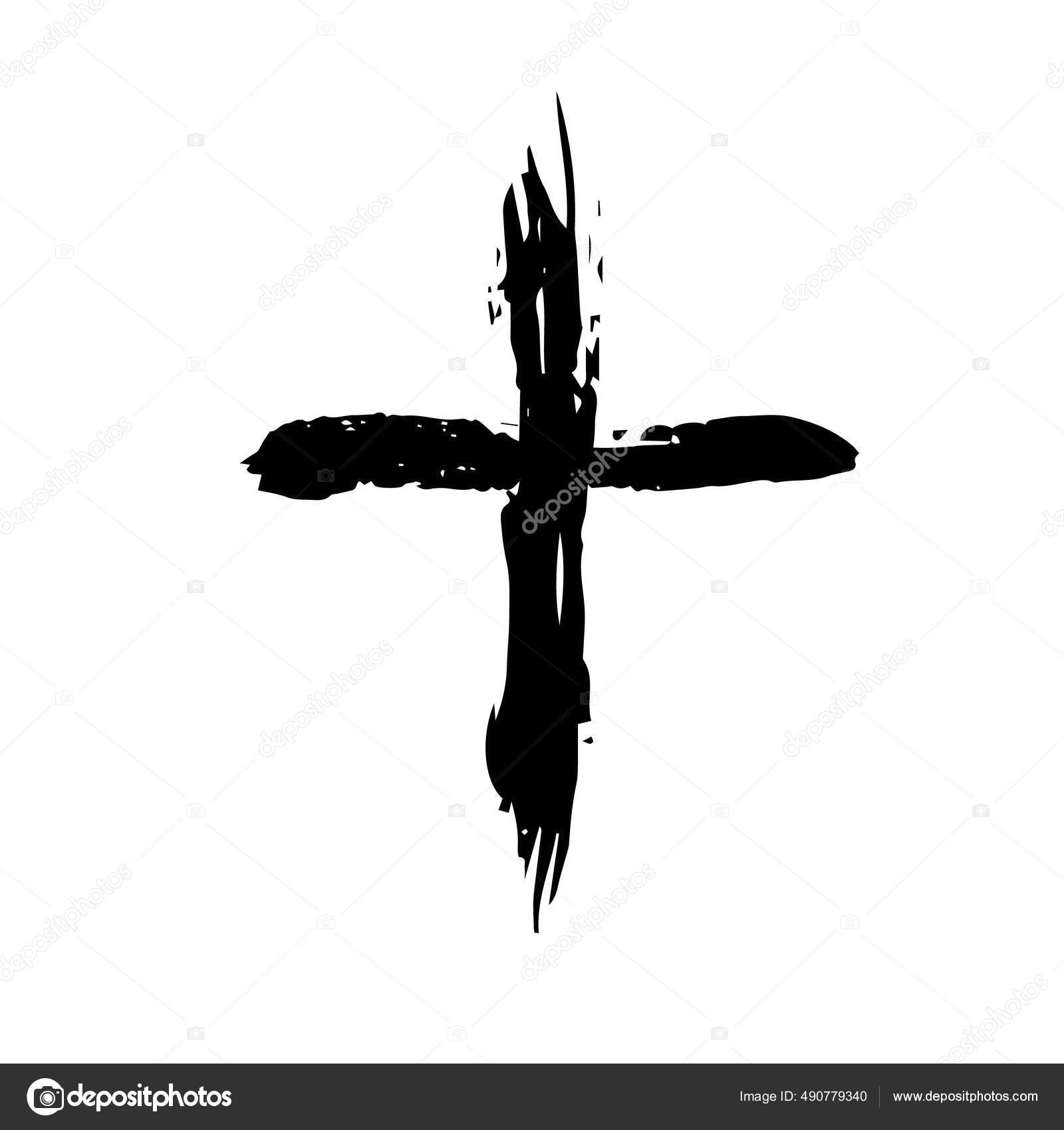 Cruz manchada de negro. Ilustración vectorial Vector de stock por ...