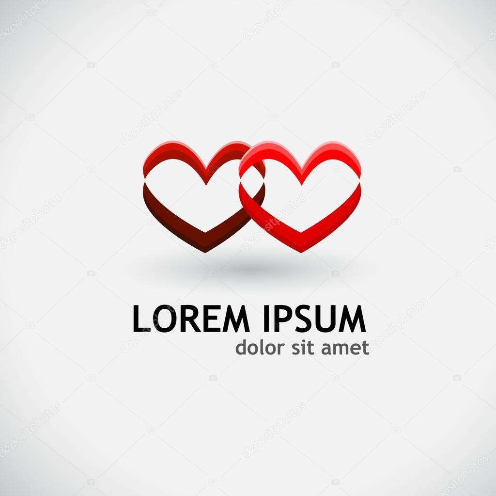 Two hearts logo Stock Vector Image by ©maryia777 #61611495