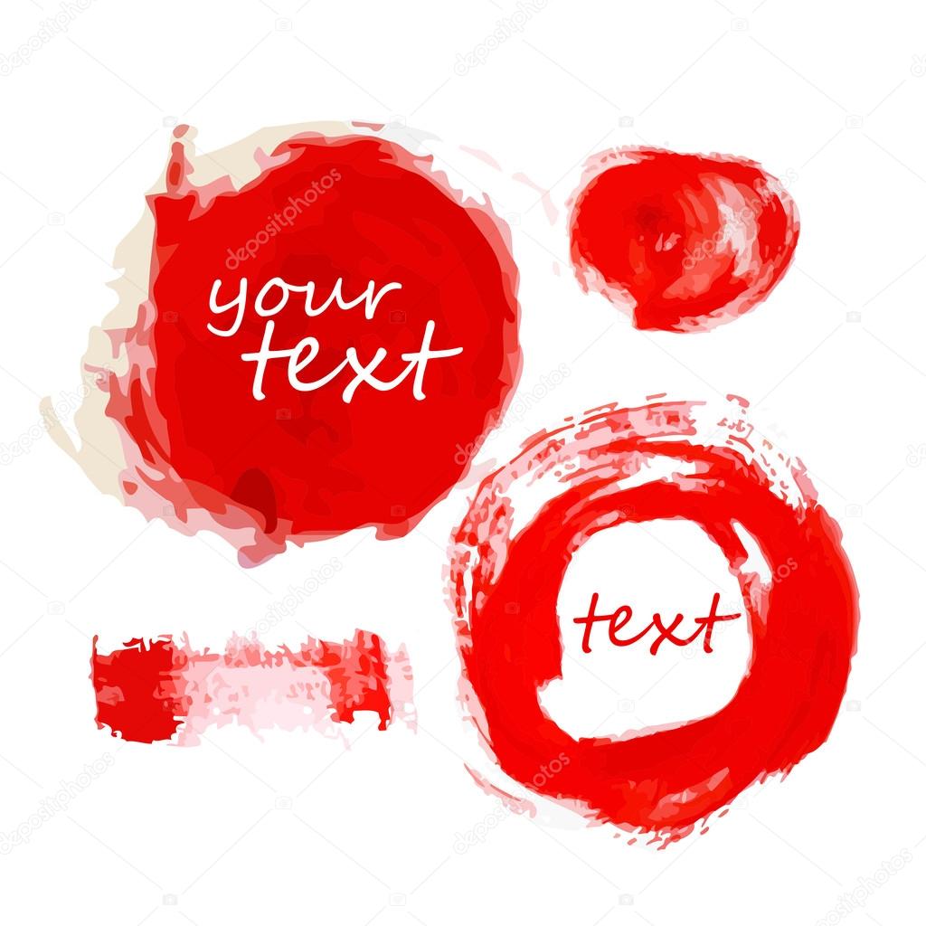 Set of red paint circles Stock Vector Image by ©maryia777 #61615079