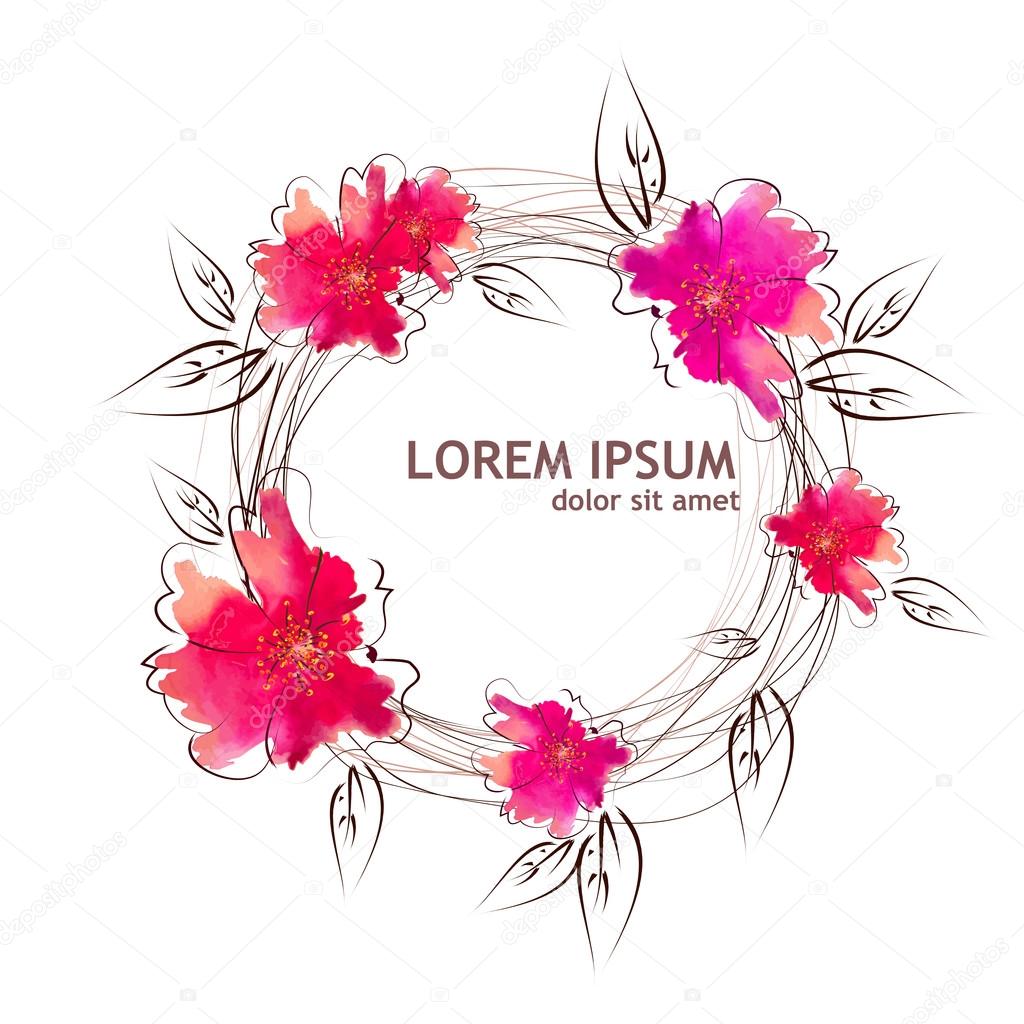 Pink floral wreath Stock Vector by ©maryia777 64299021