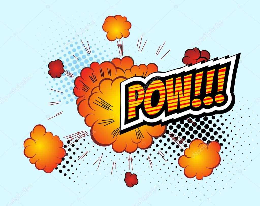 Pow. Vector Retro Comic Speech Bubble, Cartoon Comics Template. Mock-up ...
