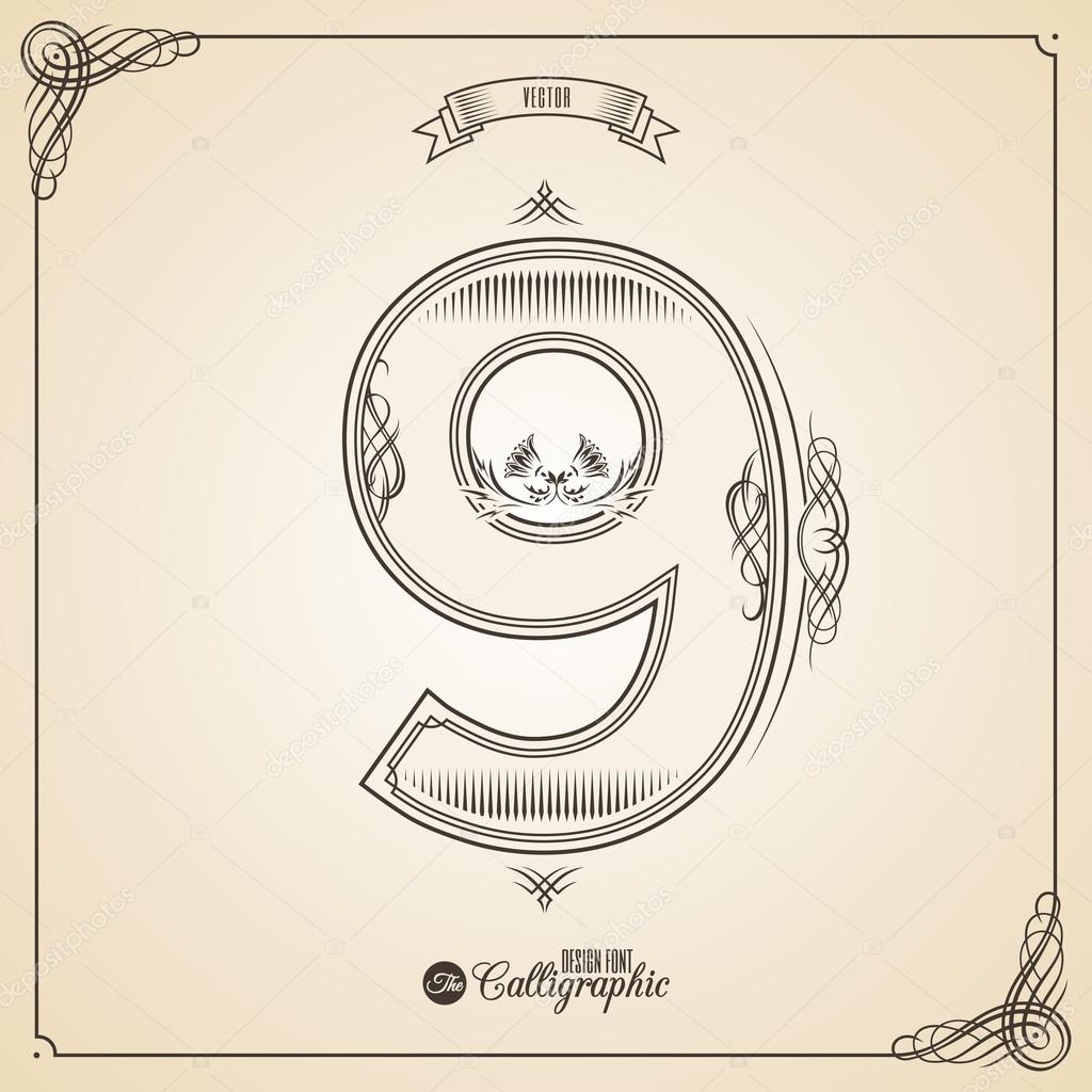 Calligraphic Fotn with Border, Frame Elements and Invitation Design ...