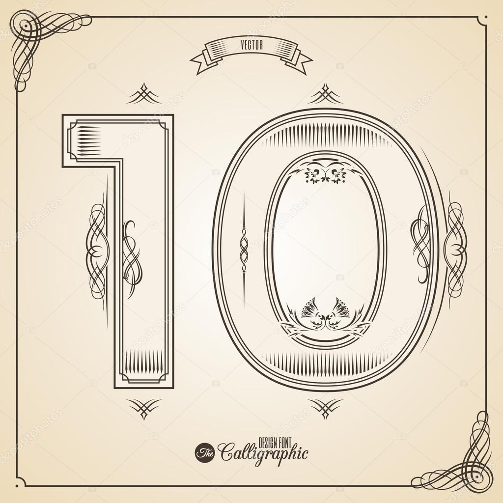 Calligraphic Fotn with Border, Frame Elements and Invitation Design ...