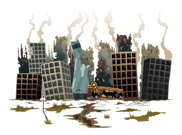 Ruined city Vector Art Stock Images | Depositphotos