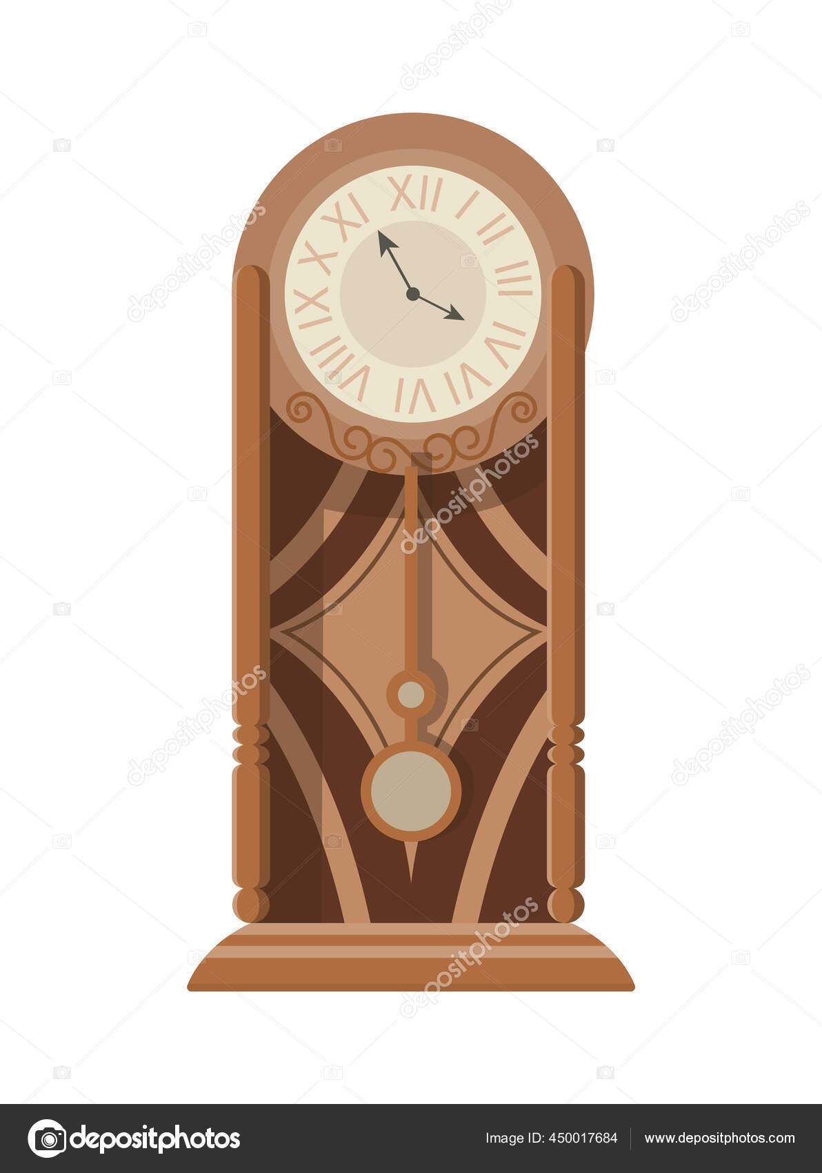 Dibujo De Reloj De Pie Reloj Antiguo. Reloj De Péndulo Tradicional De
