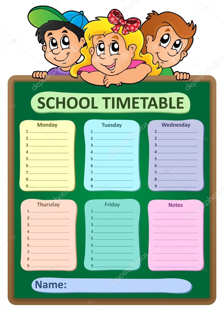 Weekly school timetable theme 5 Stock Vector by ©clairev 116616272