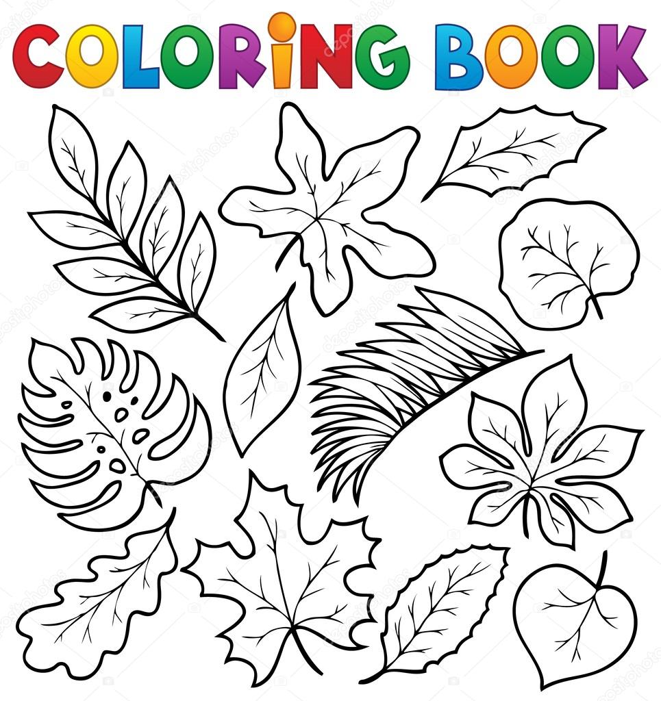 Coloring book leaves theme 1 Stock Vector Image by ©clairev #55141729
