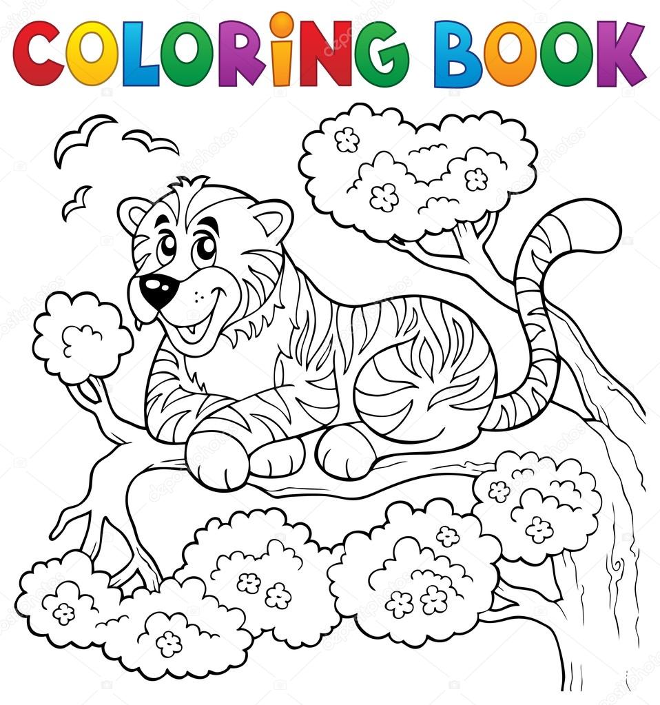 Tiger Reading A Book Clipart Black