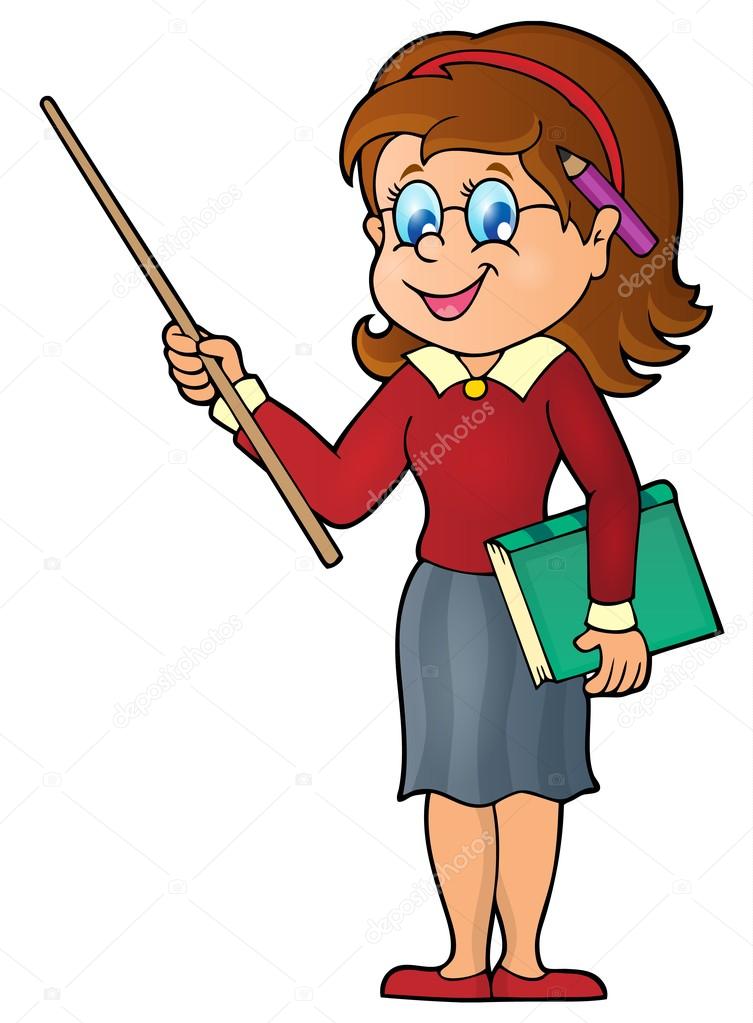 Mulher professor tema imagem 1 — Vetor de Stock © clairev #79095560
