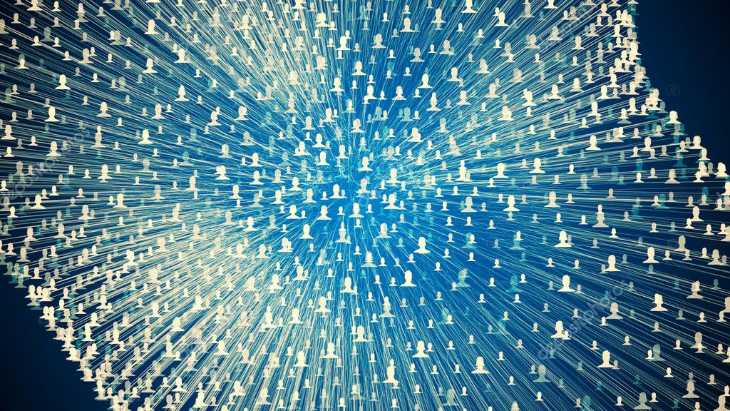 Connected avatars of men and women — Stock Photo © kerenby #118364206