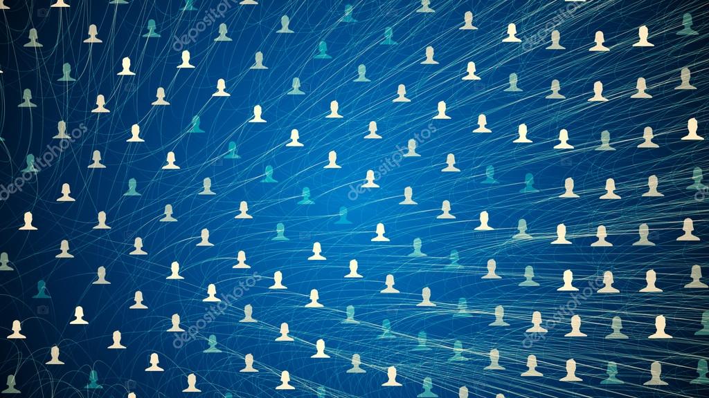 Connected avatars of men and women — Stock Photo © kerenby #118368534