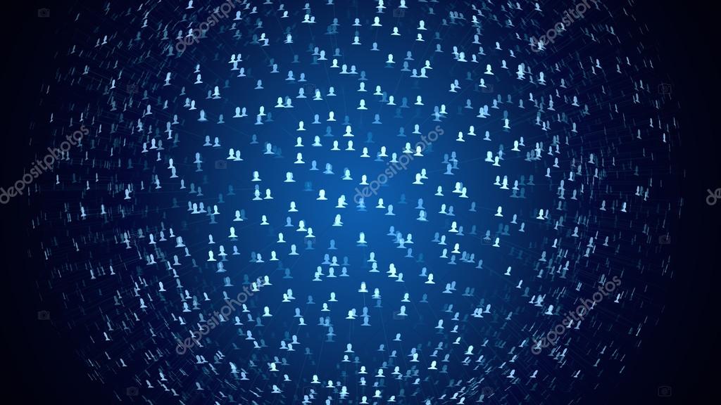 Connected avatars of men and women Stock Photo by ©kerenby 118416306