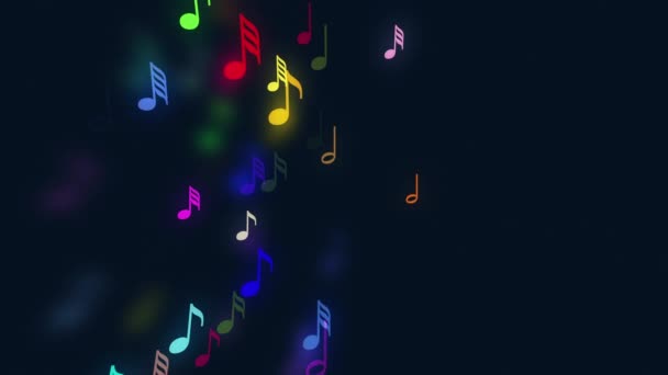 Musical Notes Shaking Musical Rhythm Sunny Background Animation — Stock ...