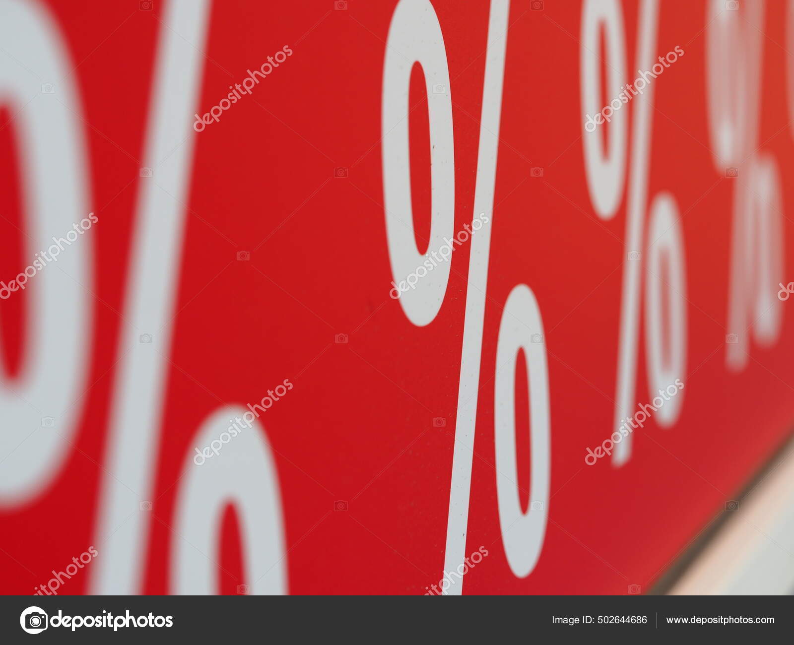 Red Color Sale Sign Percent Discounts Storefront — Stock Photo ...