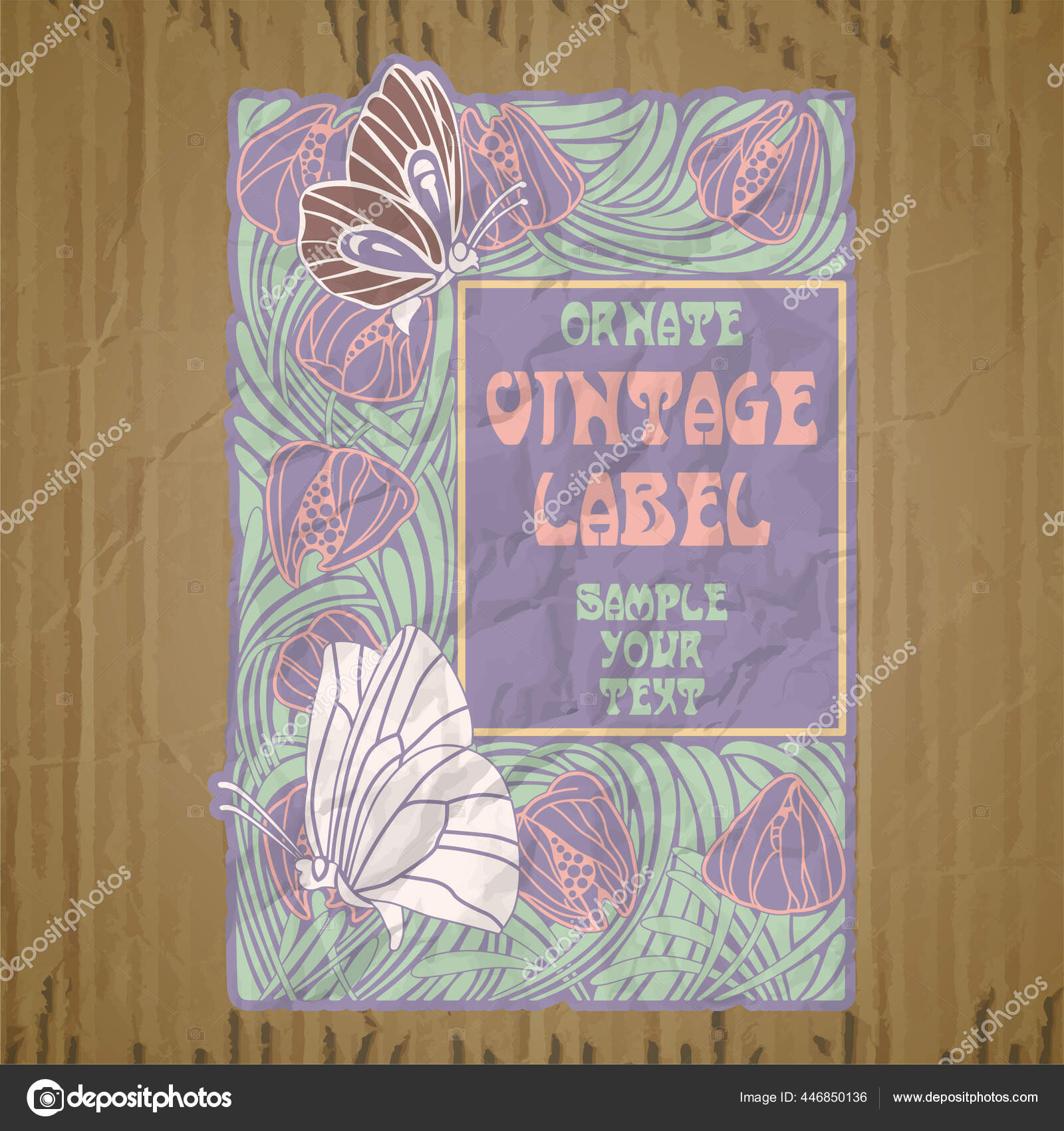 Vector Vintage Items Cover Art Nouveau Stock Vector by ©standart 446850136