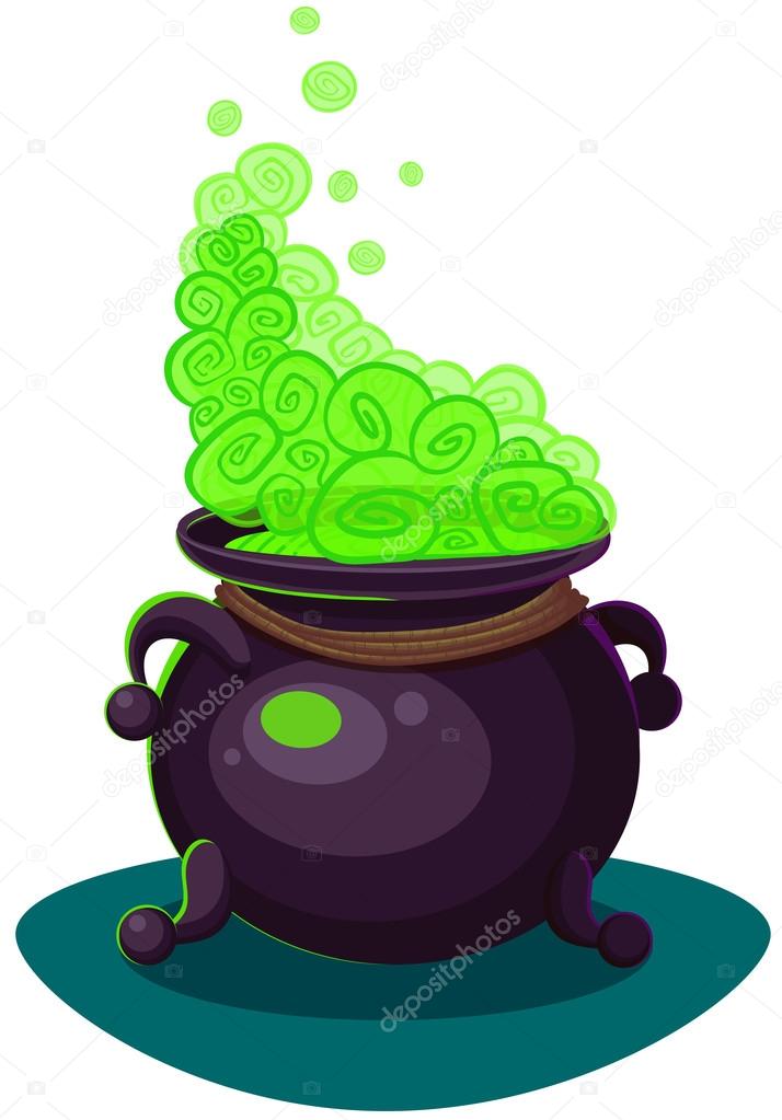 Witches cauldron for Halloween cards. Vector clip art illustrati Stock ...