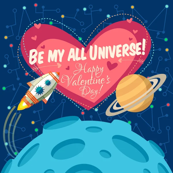 Vector illustrationabout outer space for Valentines day. Stock Vector ...