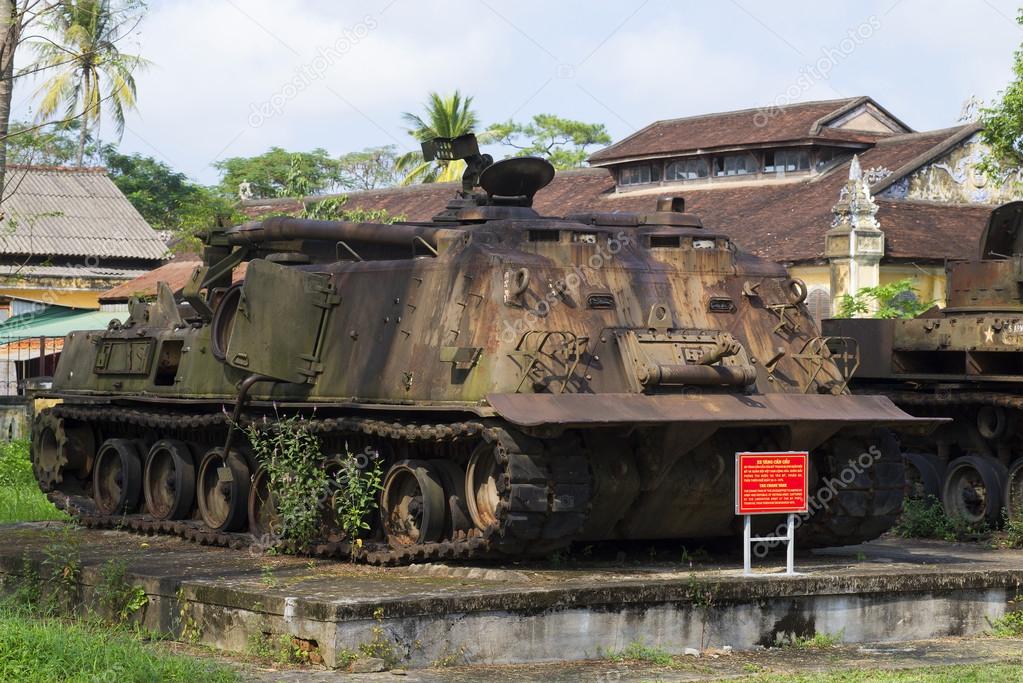 American engineering tank in the city Museum of Hue. Vietnam – Stock ...
