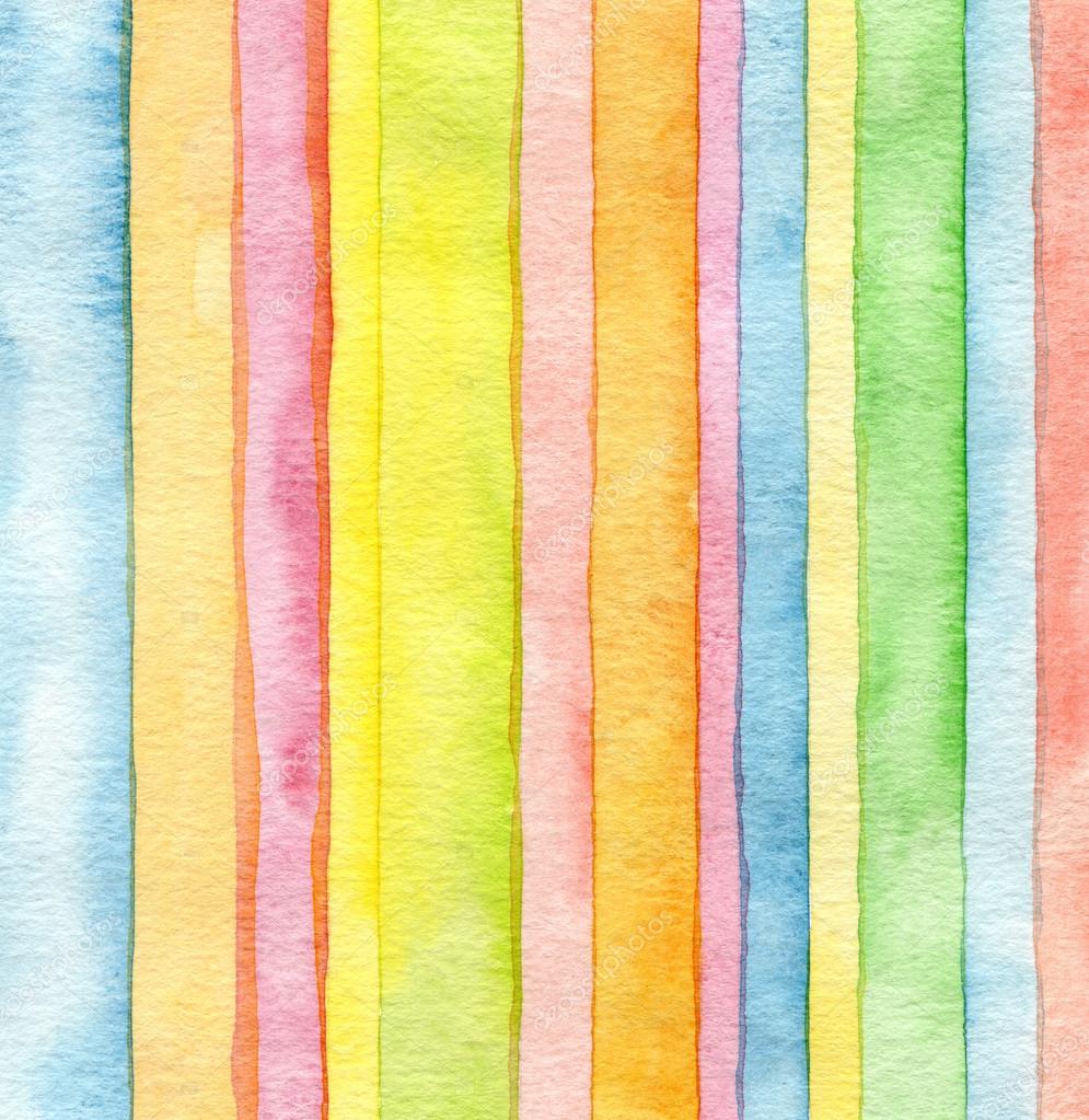Abstract strip watercolor painted background. Paper texture. — Stock ...