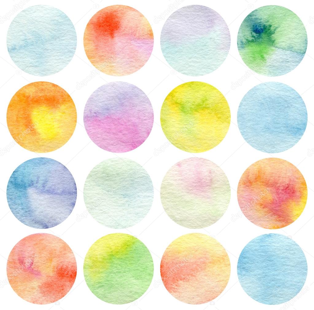 Set of circle watercolor. — Stock Photo © Tihon6 #91599014