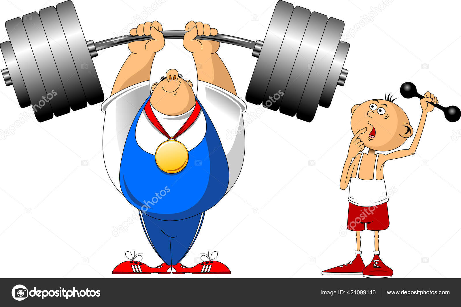 Very Strong Man Very Weak Boy Vector Illustratio Stock Vector by ...