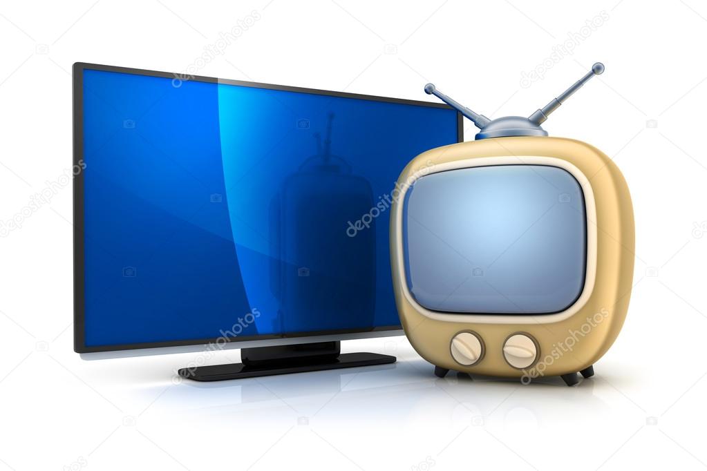 Televisión antigua y moderna: fotografía de stock © Vladru #112720908 ...