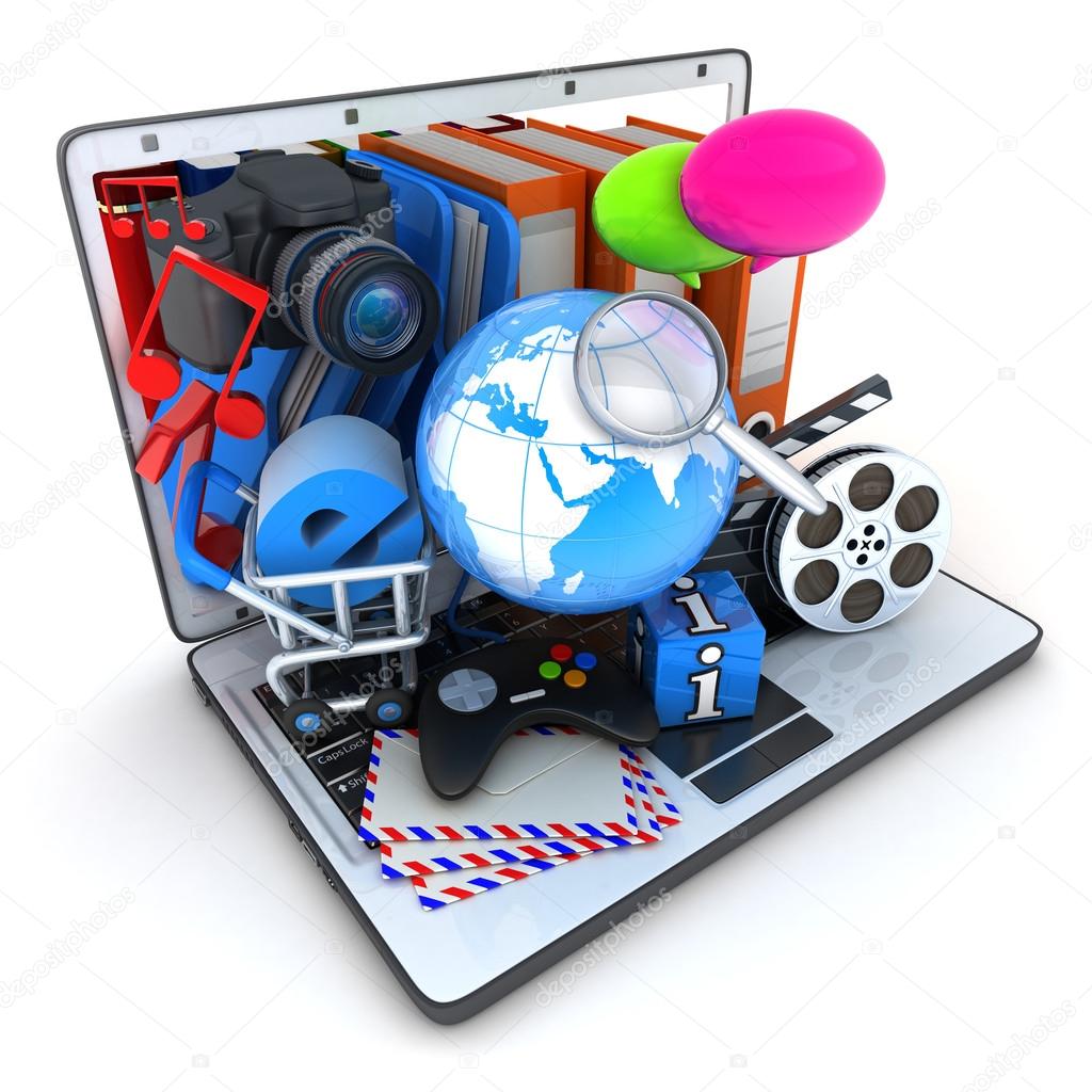 Laptop and multimedia — Stock Photo © Vladru #52855897