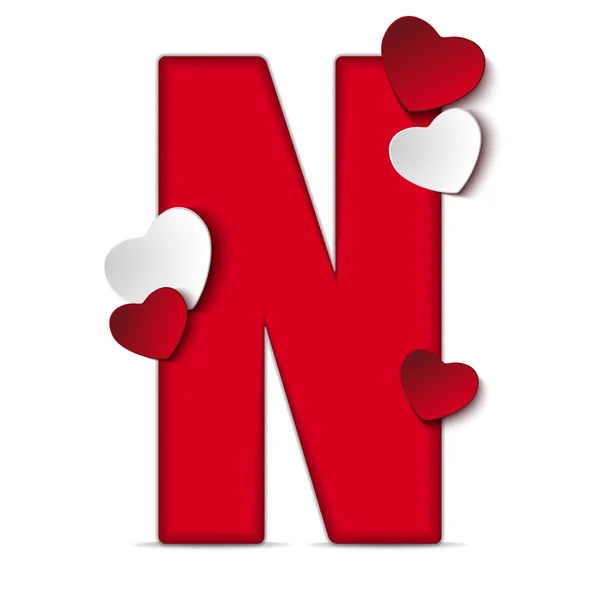 Letras con corazones abecedario | Alfabeto letra A corazones — Vector ...