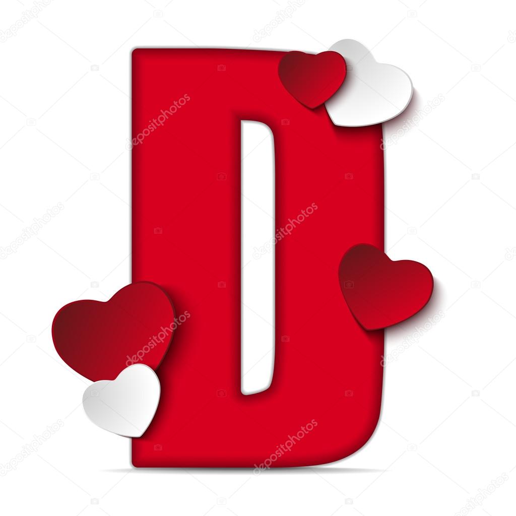 Alphabet Letter D With Hearts — Stock Vector © gubh83 #61526869