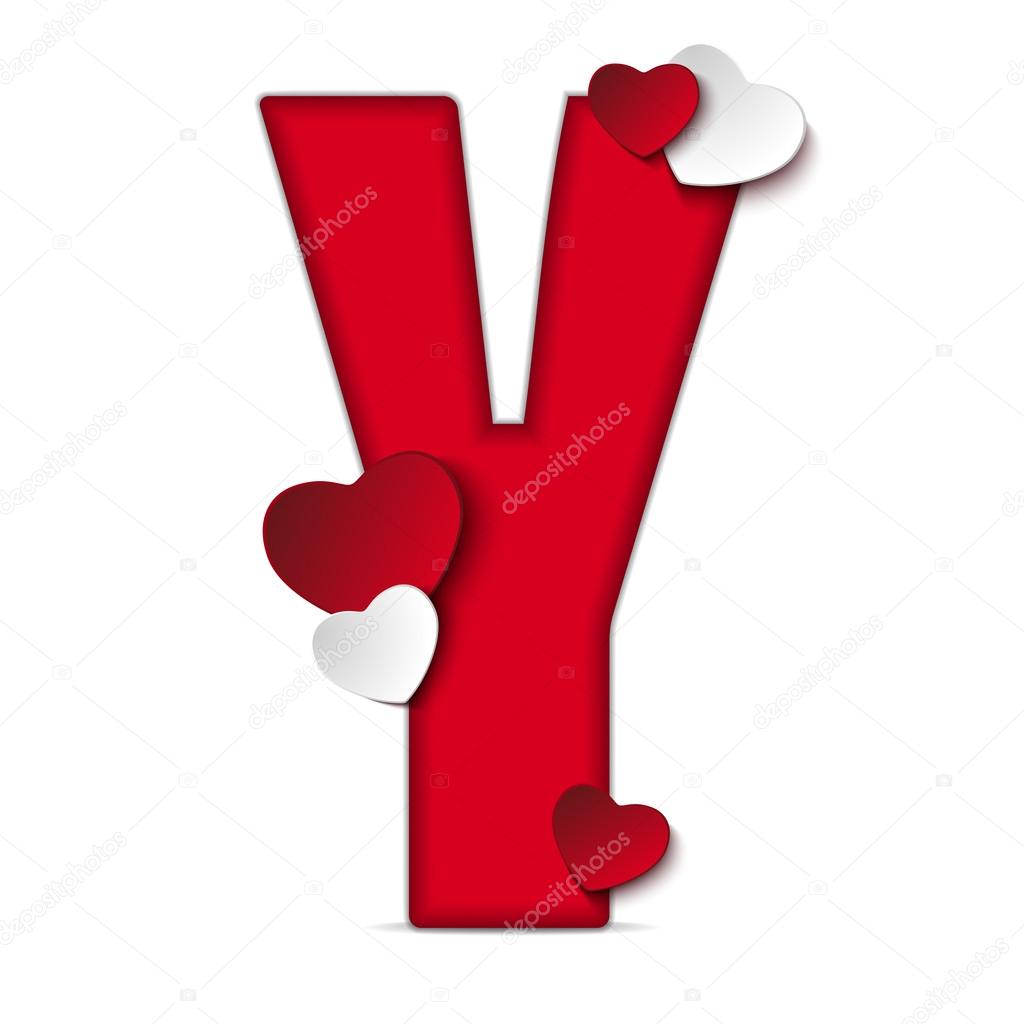 Letra Y del alfabeto con corazones Stock Vector by ©gubh83 61526947