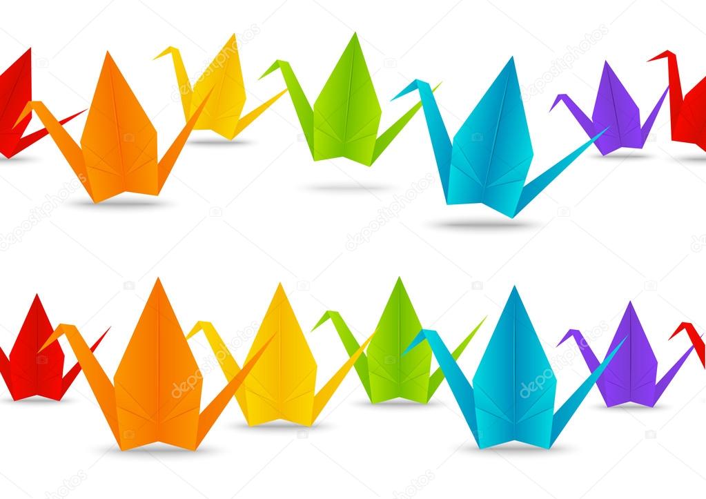 Borders with paper cranes Stock Vector Image by ©Huhli13 #81990252