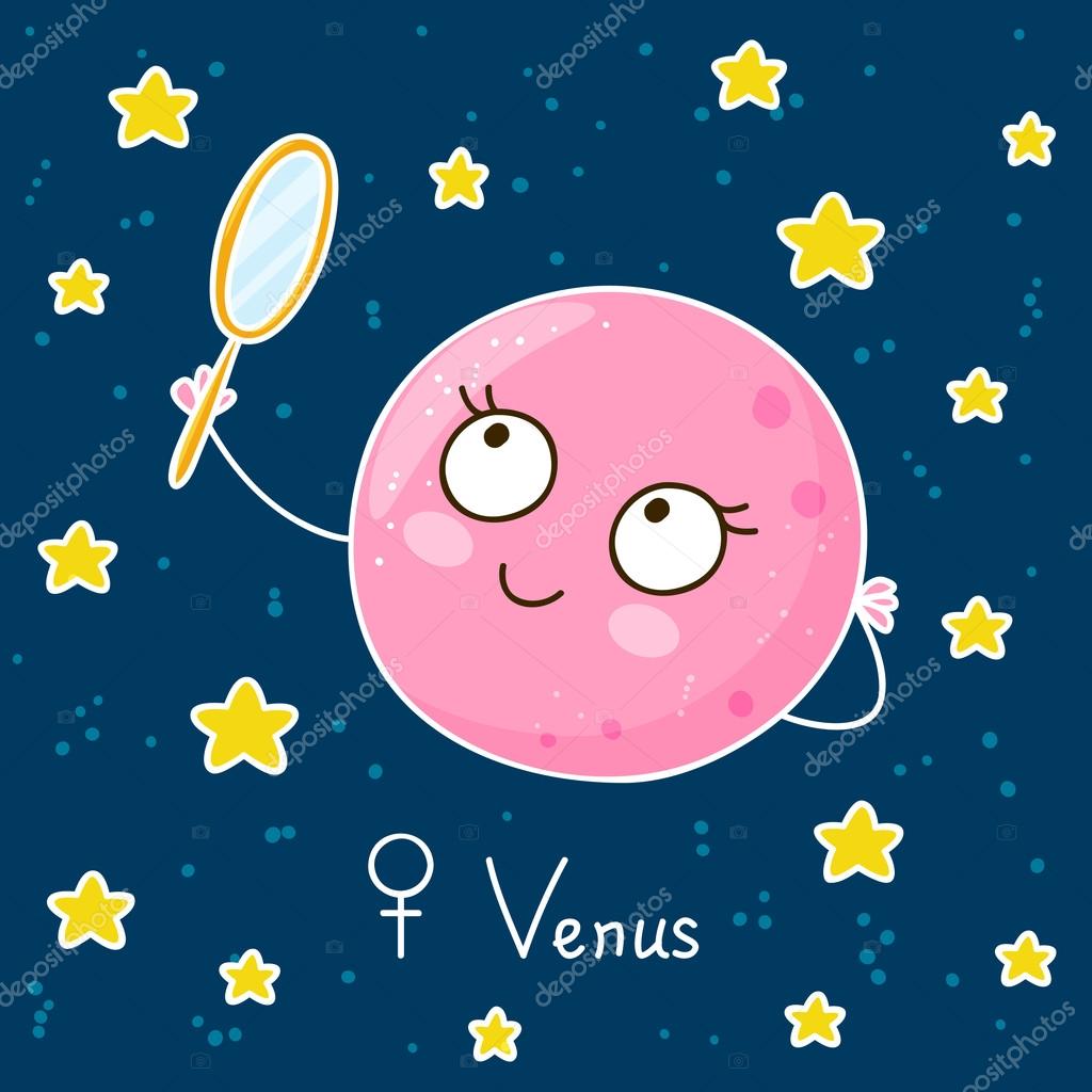 Cute cartoon Venus on space Stock Vector Image by ©Huhli13 #93909842