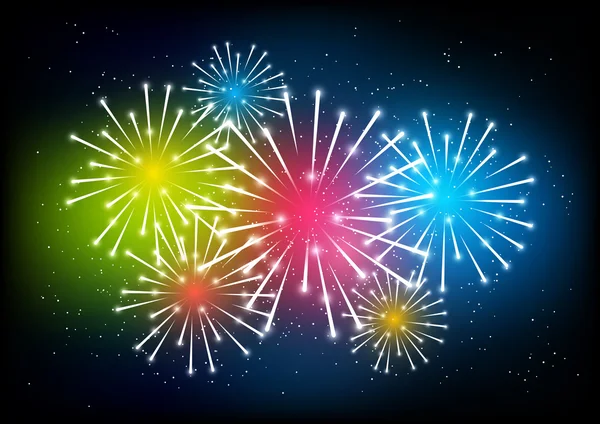 Shiny Fireworks Starry Sky Background Stock Vector Image by ©Huhli13 ...