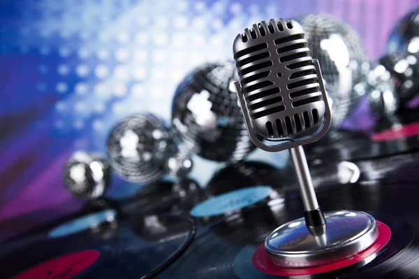 Retro style microphone and disco balls Stock Photo by ©JanPietruszka ...