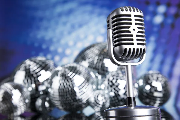 Retro style microphone and disco balls Stock Photo by ©JanPietruszka ...