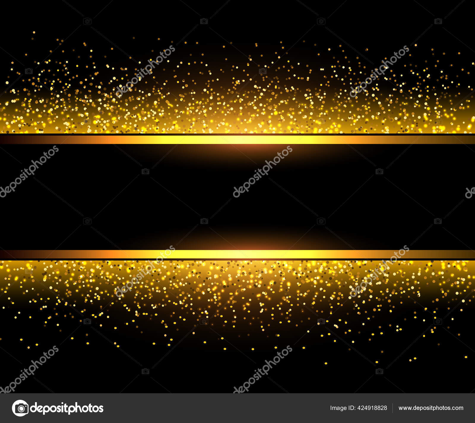 Golden Background Sparkling Glitter Banner Copy Space Gold Luxury ...