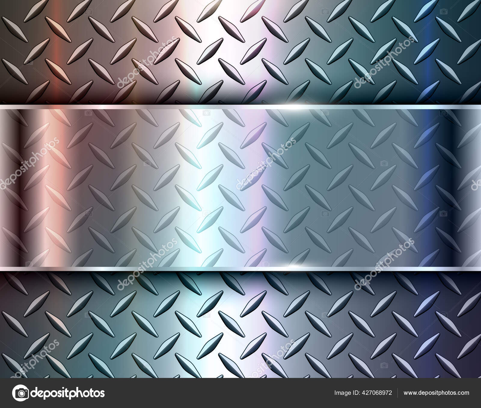 Background Silver Metallic Chrome Vector Design Diamond Plate ...