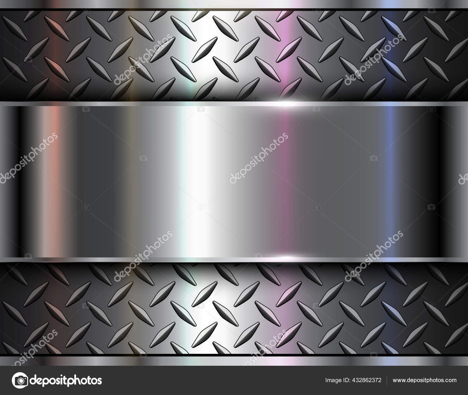 Background Silver Metallic Chrome Vector Design Diamond Plate Sheet ...