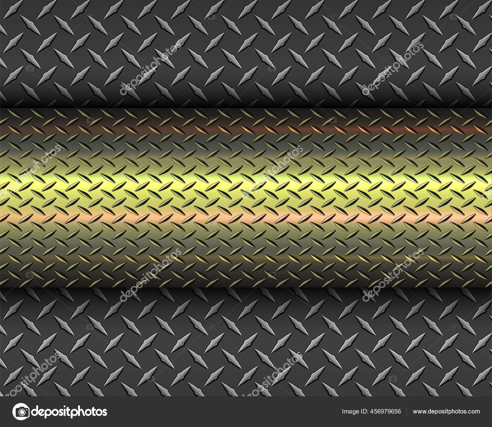 Background Grey Metallic Golden Vector Design Diamond Plate Sheet Metal ...