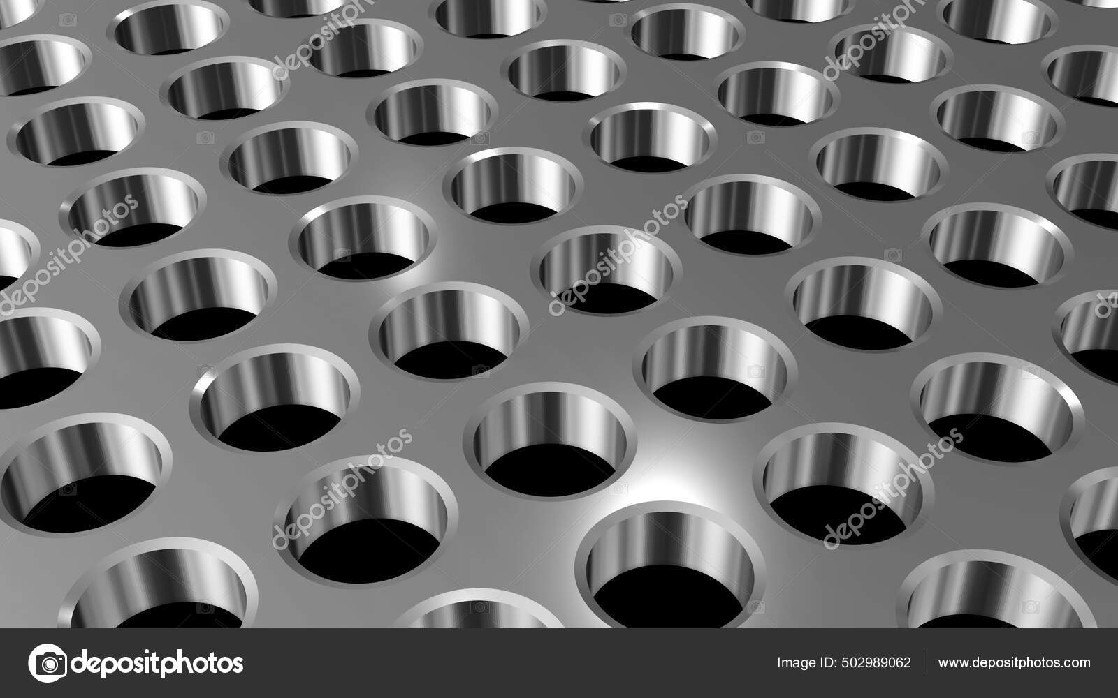 Metallic Background Punched Holes Pattern Technological Metal Design ...