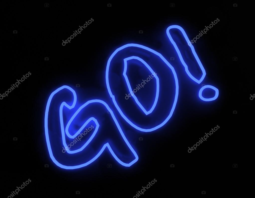 GO neon sign on black background — Stock Photo © Cerebrate #87569036