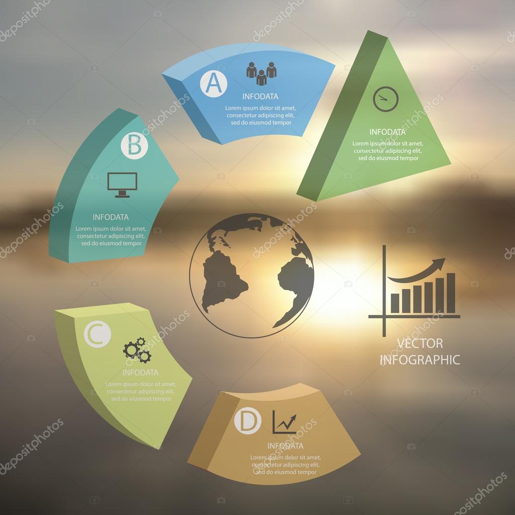 Circular arrow pictogram flow chart presentation template eps 10 ...