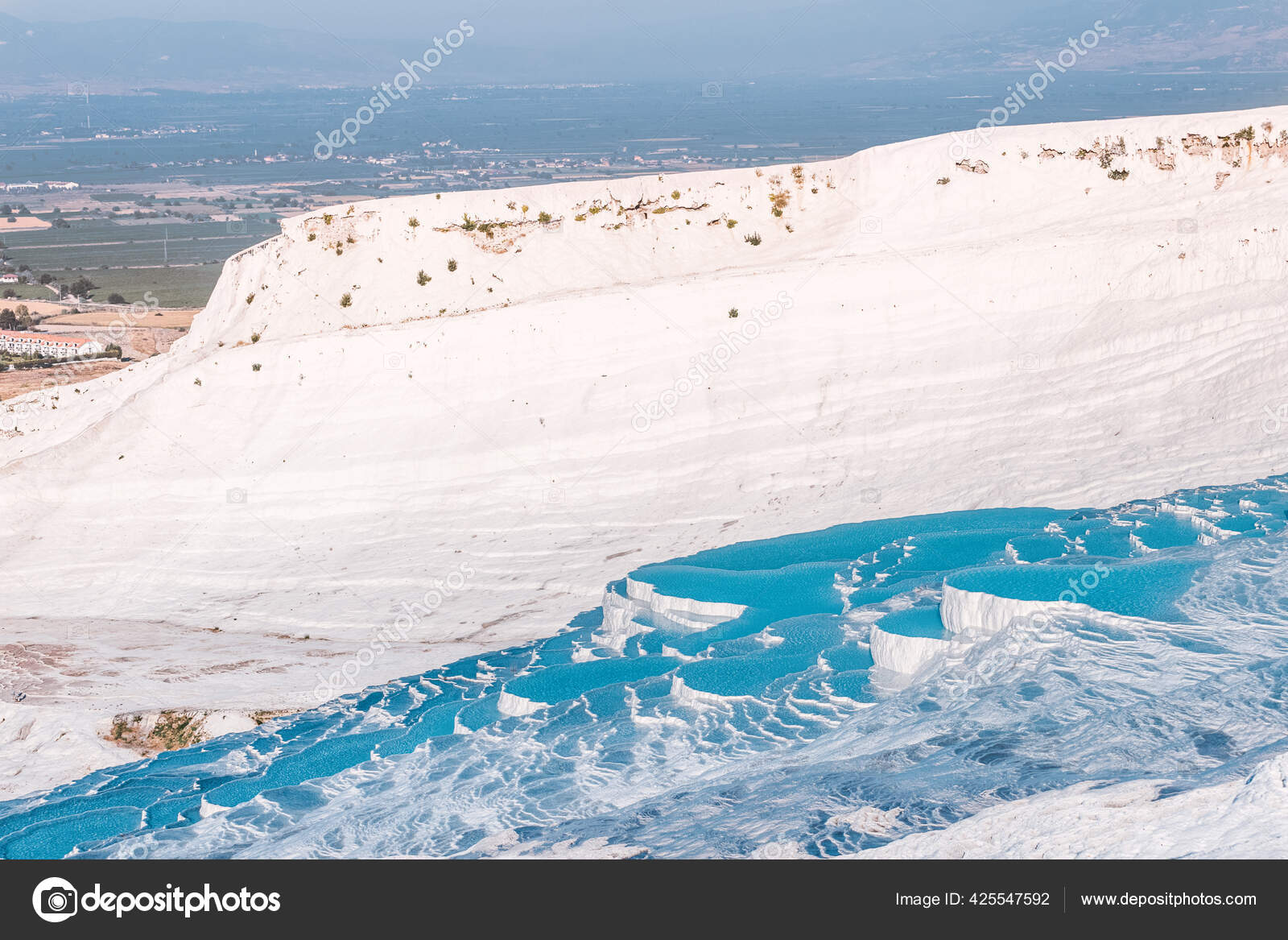 Famous Travertines Turkish Resort Pamukkale City Denizli White Mineral ...