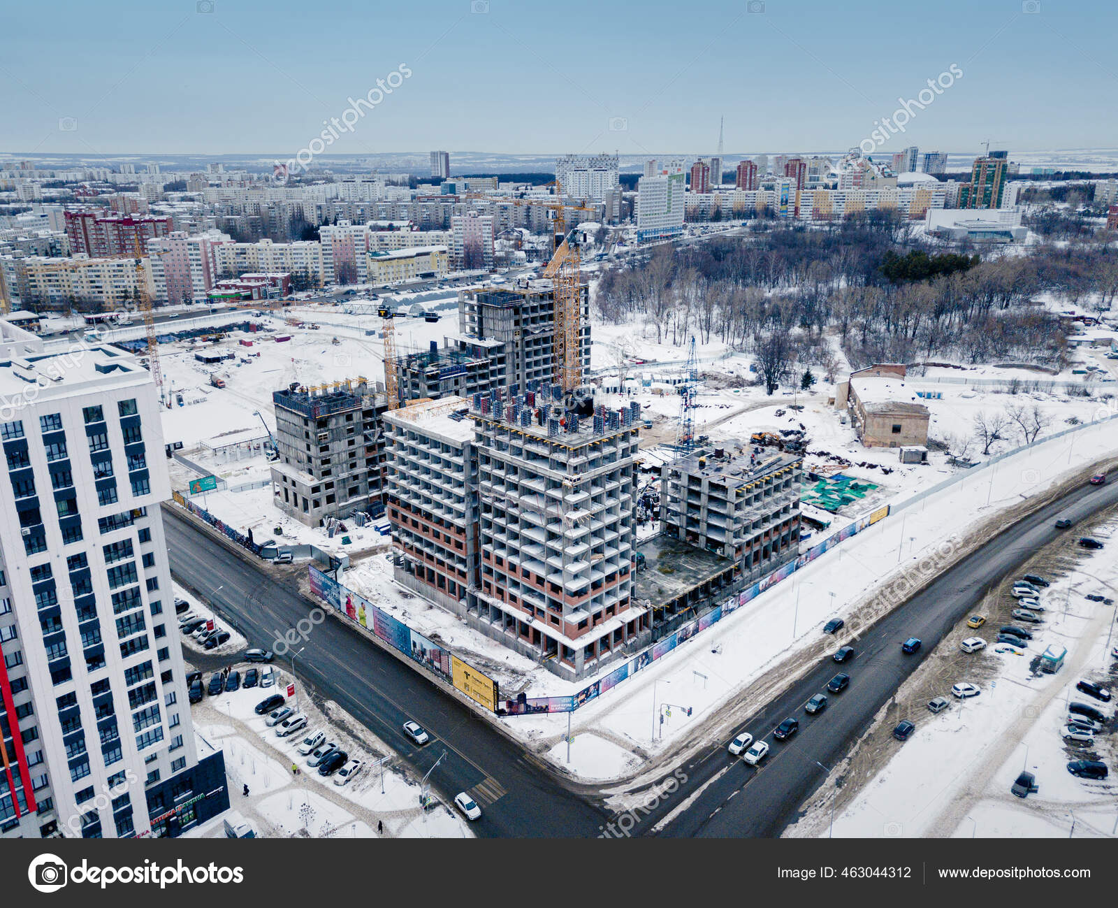 January 2021 Ufa Russia Construction Residential Commercial Building ...