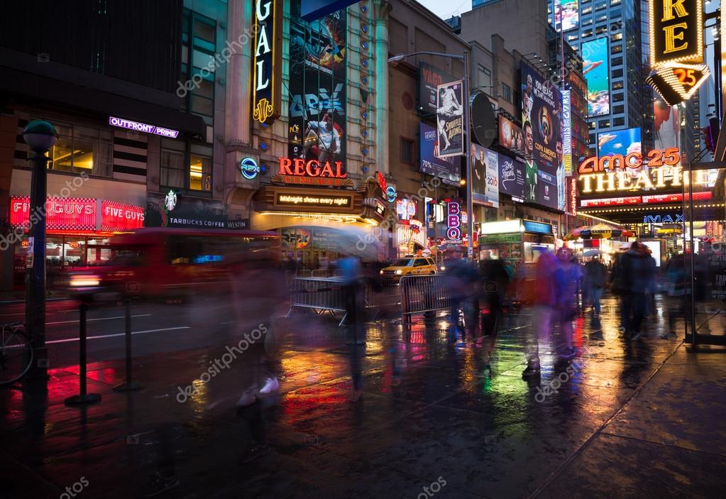 New York City Streets At Night Rain