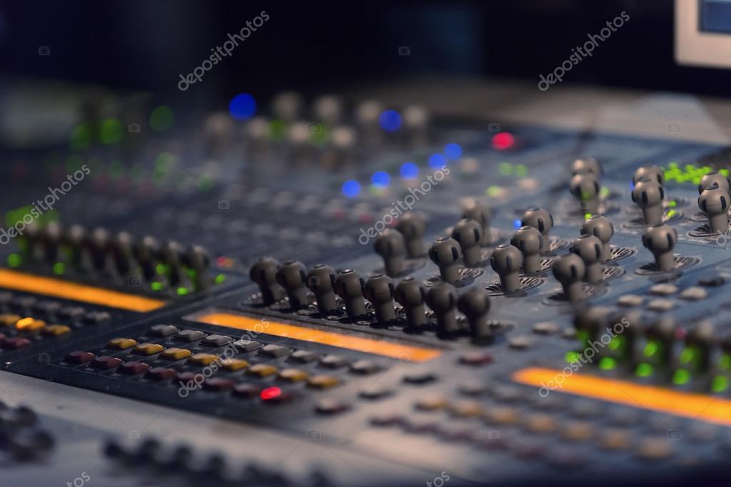 Sound mixer controller with knobs and sliders — Stock Photo © Erchog ...