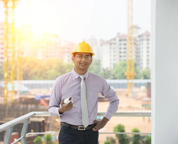 Indian engineer on construction background Stock Photo by ©yuliang11 ...